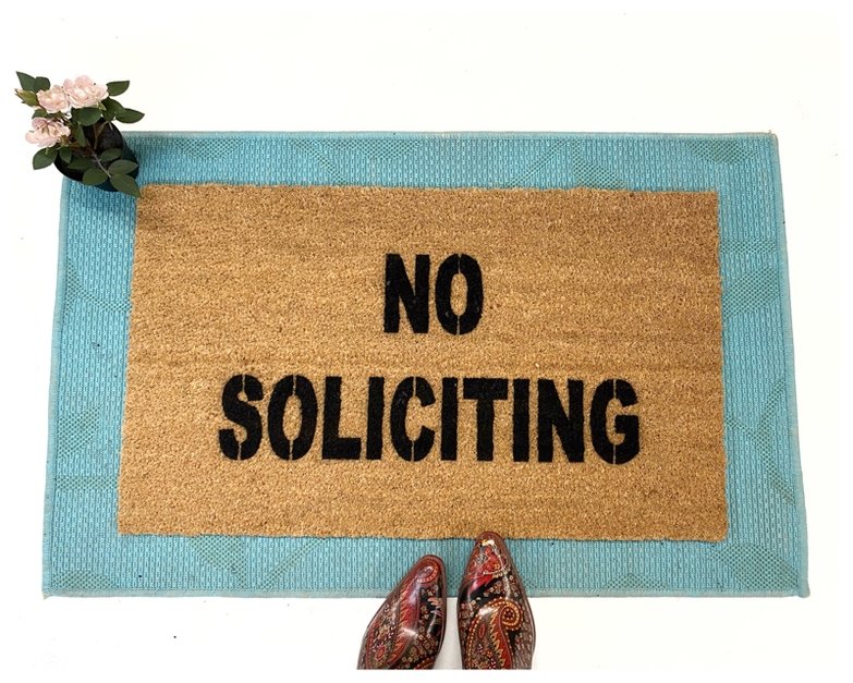 NO SOLICITING funny, rude doormat | Damn Good Doormats: Art you can ...